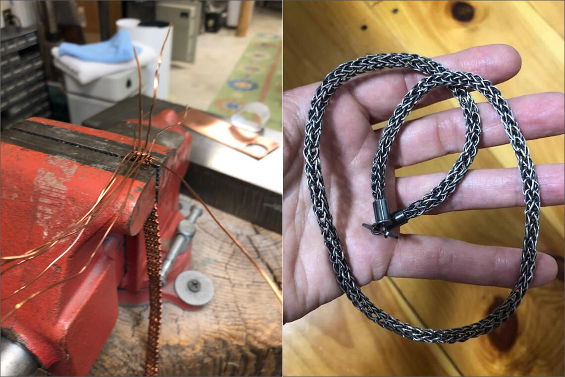 Textile Techniques for Jewelry: Spiral Loop Chain and Woven Sheet ...